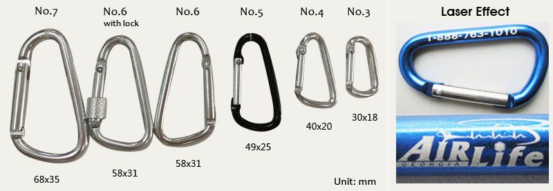 D-Shaped Carabiner Hooks | Gift and Premiums Items Manufacturer - Jin Sheu